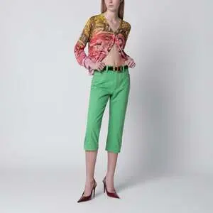 Versace Cropped Capri Jeans - Green