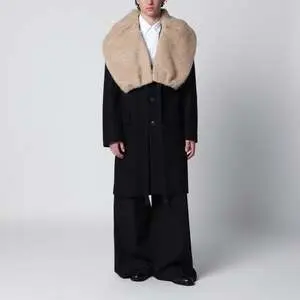 Dries Van Noten Single-breasted Coat With Detachable Collar