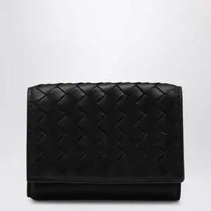 Bottega Veneta Intrecciato Tri-fold Wallet - Black