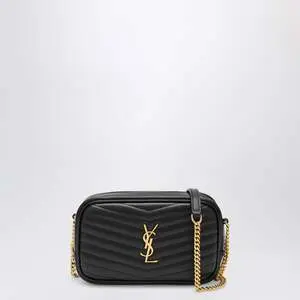 Saint Laurent Lou Mini Quilted Calfskin Leather Bag - Black