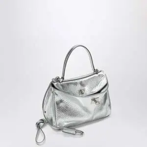 Balenciaga Mini Rodeo Bag In Shiny Leather With Python Print - Metal
