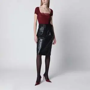 Saint Laurent Square-neck Lace T-shirt