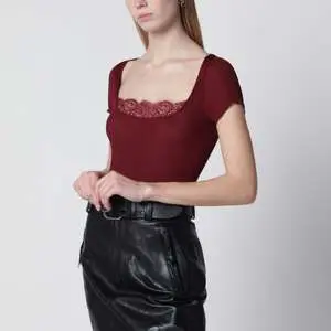 Women's Lace Sleeve Square Neck Tops