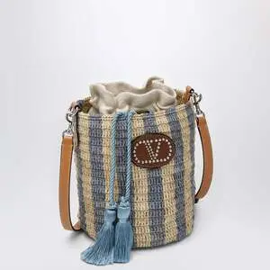 Valentino Garavani Small Raffia Bucket Bag