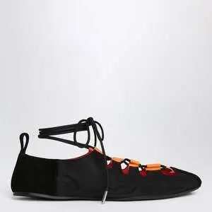 Alaïa Foldable Lace-up Ballerinas - Black