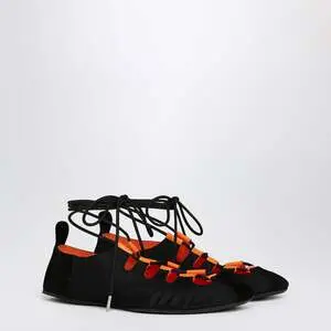 Alaïa Foldable Lace-up Ballerinas - Black