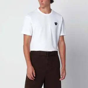 Play Comme Des Garcon White Cotton T-shirt White