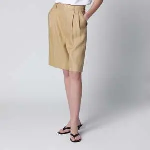 Tagliatore Effie Linen Tailored Bermuda Shorts - Beige