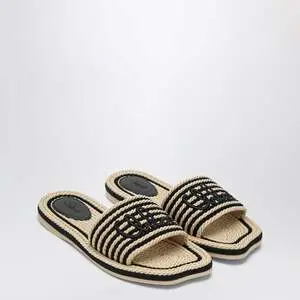 Chloé Sand Sabot Mules In Recycled Rope - Black