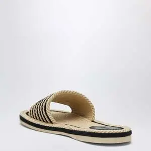 Chloé Sand Sabot Mules In Recycled Rope - Black