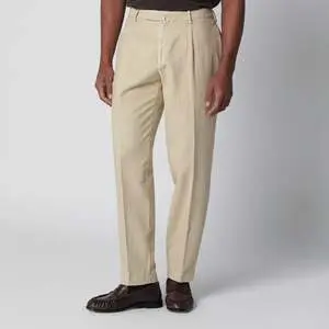 SANTANIELLO Cru Cotton And Linen Trousers - White