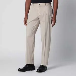 SANTANIELLO Cotton Blend Trousers - Beige