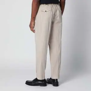 SANTANIELLO Cotton Blend Trousers - Beige