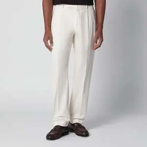 SANTANIELLO Cotton-blend Trousers - White