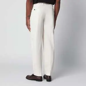 SANTANIELLO Cotton-blend Trousers - White