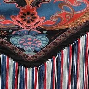 Etro Silk Jacquard Scarf With Fringes - Light Blue