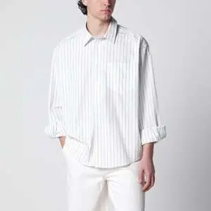 AMI Paris Striped De Coeur Shirt - White
