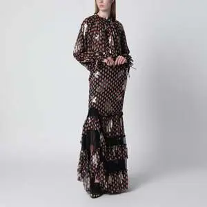 Etro Long Skirt In Silk Blend With Fil Coup