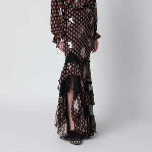 Etro Long Skirt In Silk Blend With Fil Coup