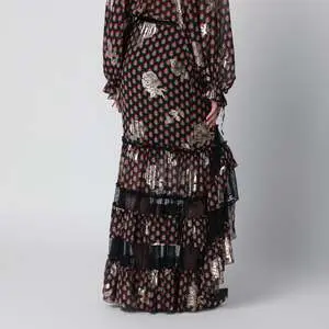 Etro Long Skirt In Silk Blend With Fil Coup