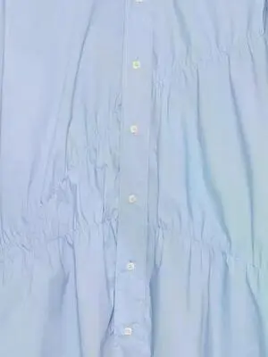 ALYSI Gathered Poplin Shirt - Blue