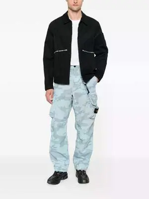 Stone Island Camouflage Print Cargo Trousers