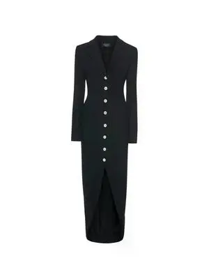 A.W.A.K.E. Mode V-neck Asymmetric Dress - Black