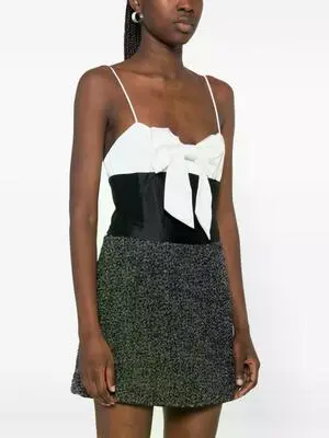For Love & Lemons Bow-detail Two-tone Bodysuit