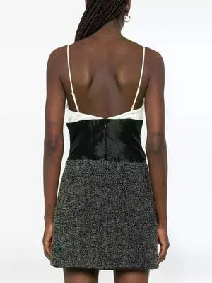 For Love & Lemons Bow-detail Two-tone Bodysuit