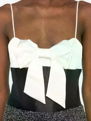 For Love & Lemons Bow-detail Two-tone Bodysuit