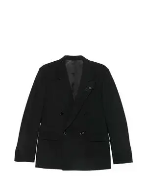 LARDINI Double-breasted Peak-lapel Blazer - Black