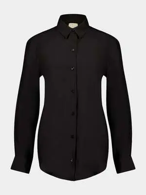 PAULA Ametista Silk Twill Shirt - Black