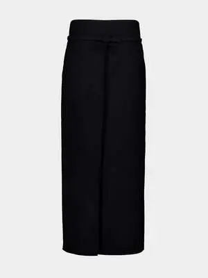 COURREGES Long Wool Skirt With Belt