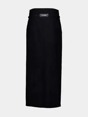 COURREGES Long Wool Skirt With Belt