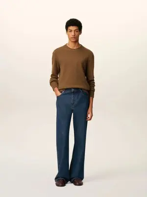 Ami Large Fit Raw Denim Jeans - Blue