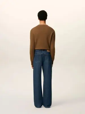 Ami Large Fit Raw Denim Jeans - Blue