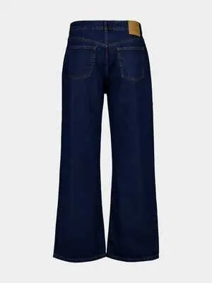Ami Large Fit Raw Denim Jeans - Blue