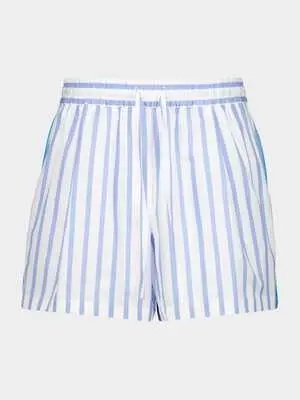 Dolce & Gabbana Striped Cotton Shorts - Blue