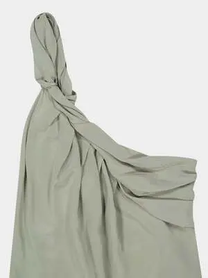 Balmain Draped One-shoulder Silk Crepe Top