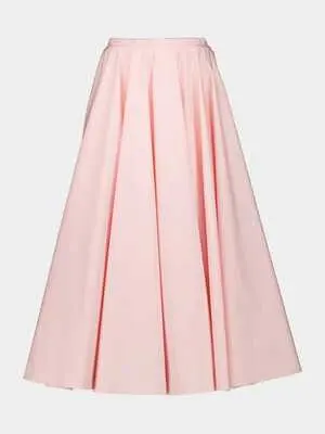 Givenchy Silk Long Circular Poplin Skirt - Pink