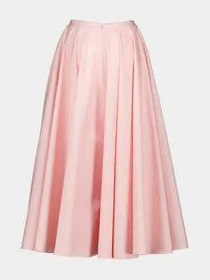 Givenchy Silk Long Circular Poplin Skirt - Pink