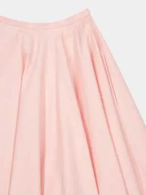 Givenchy Silk Long Circular Poplin Skirt - Pink