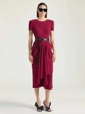Givenchy Crepe Cady Midi Wrapped Dress - Pink