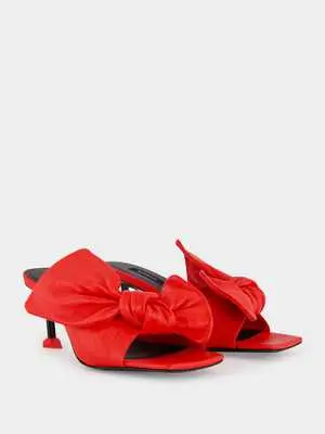 Givenchy Vermillon Boudoir Nappa Leather Heeled Mules - Red