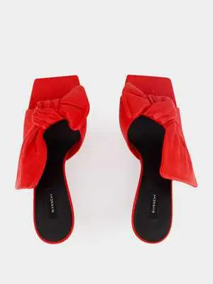 Givenchy Vermillon Boudoir Nappa Leather Heeled Mules - Red