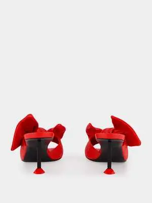 Givenchy Vermillon Boudoir Nappa Leather Heeled Mules - Red