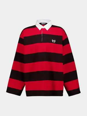 Balenciaga Dark Brown And Longsleeve Polo - Red