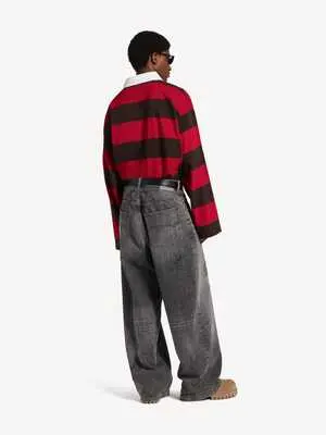 Balenciaga Dark Brown And Longsleeve Polo - Red