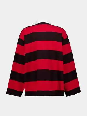 Balenciaga Dark Brown And Longsleeve Polo - Red