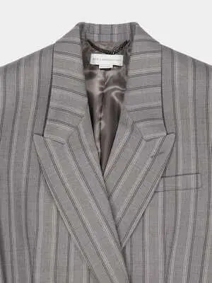 Stella McCartney Melange Striped Wool Blazer - Grey